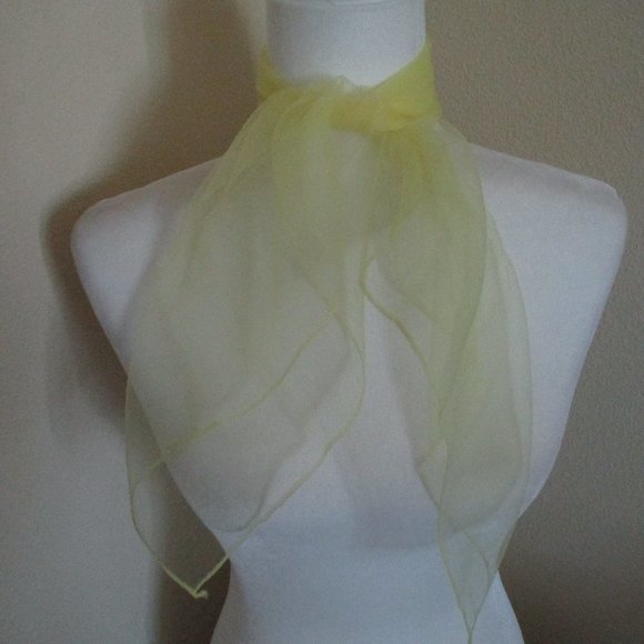 Vintage | Accessories | 95s Light Yellow Chiffon Scarf | Poshmark